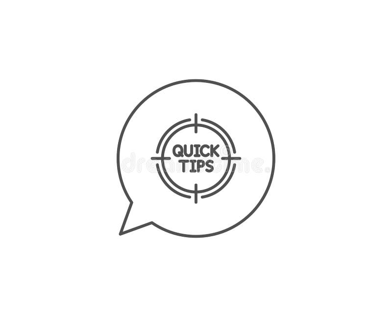 Quick Tips Aim Line Icon. Helpful Tricks Target Sign. Vector Stock ...