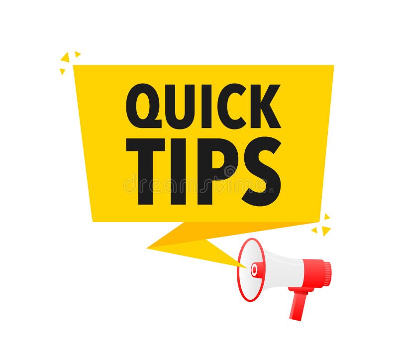 Quick Tips Announcement Megaphone Label. Loudspeaker Speech Bubble ...