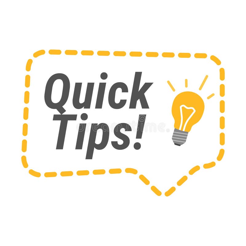 Quick Tips Icon. Flat Vector Illustrations on White Background Stock ...