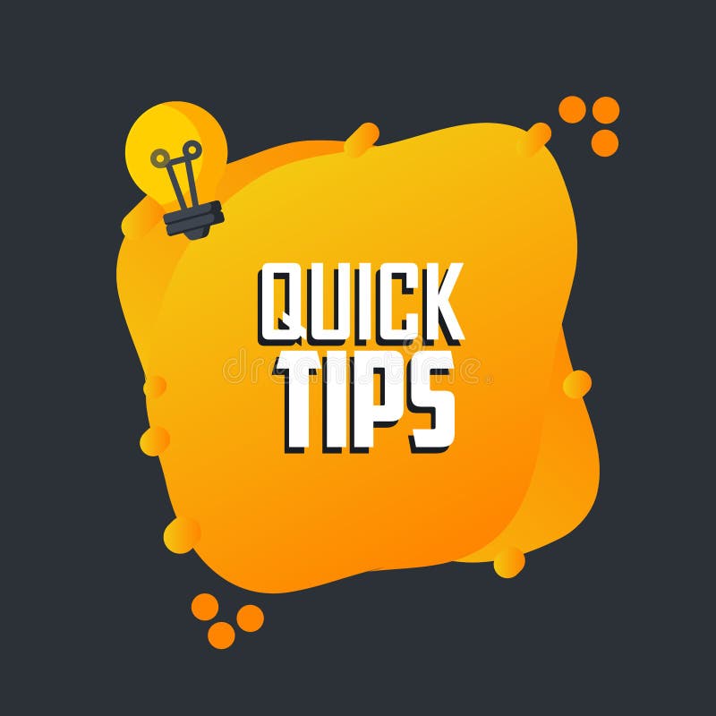 Quick Tips Badge Trendy Flat Vector on Yellow Background. Vector ... Quick Tips Badge Trendy Flat Vector on Yellow Background. Vector ...