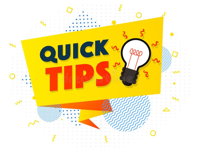 Quick Tips Banner Light Bulb Vector Modern Style Stock Vector ...
