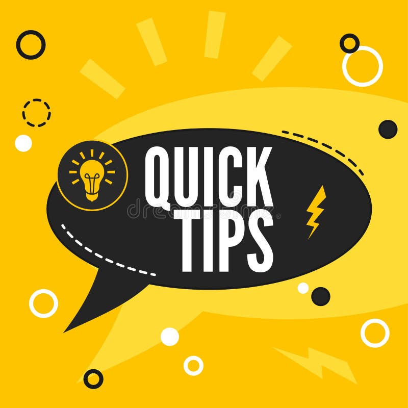 Quick Tips Banner Vector with Light Bulb and Speech Bubble Isolated ...