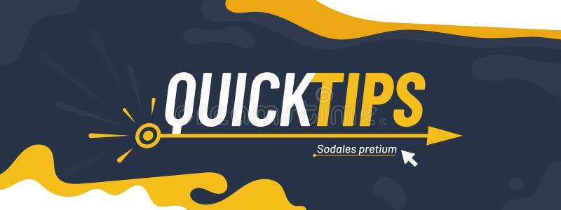 Quick Tips Banner with Yellow and White Typography Stock Illustration ...