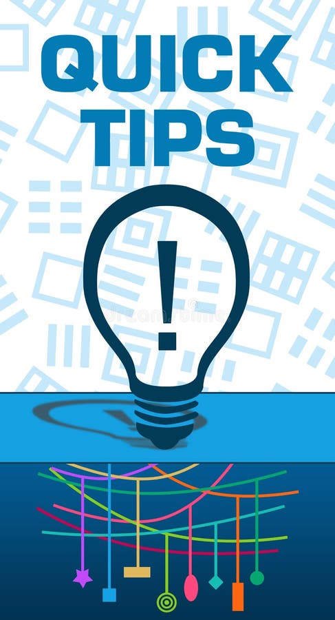 Quick Tips Blue Bulb Texture Text Vertical Stock Illustration ...