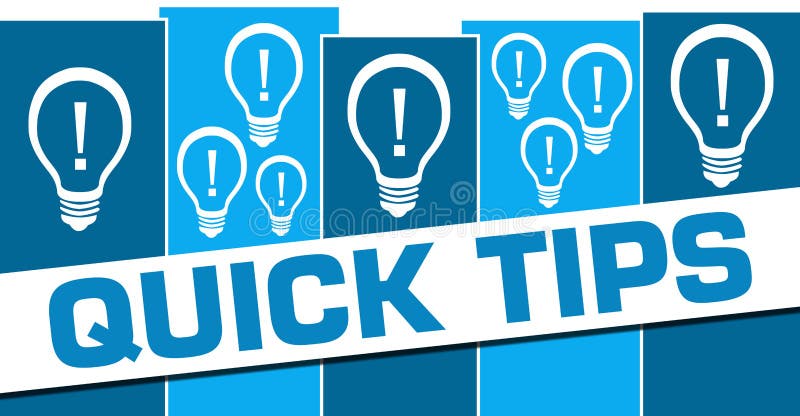 Quick Tips Blue Vertical Boxes Bulbs Stock Illustration - Illustration ...