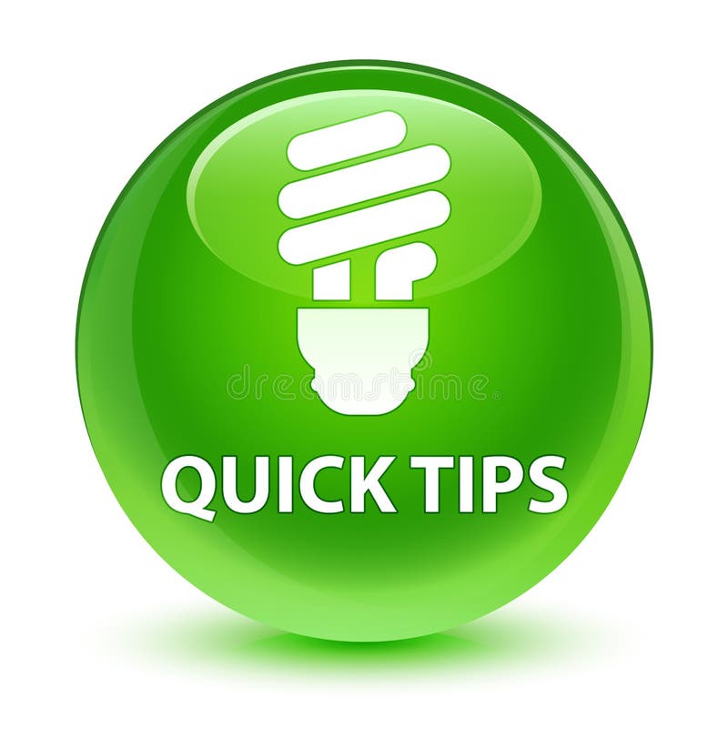 Quick Tips (bulb Icon) Glassy Green Round Button Stock Illustration ...