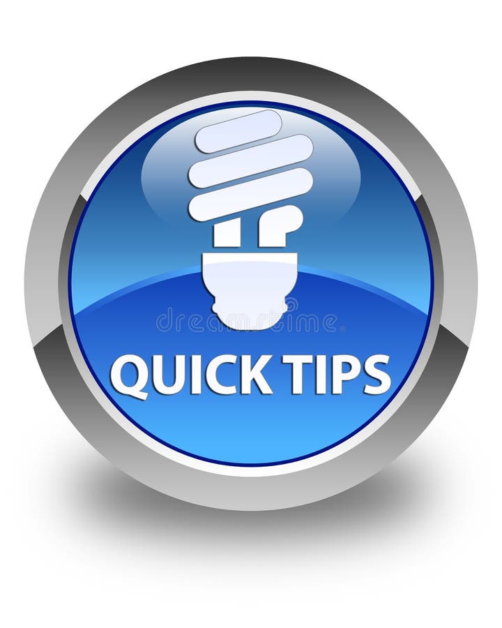 Quick Tips (bulb Icon) Glossy Blue Round Button Stock Illustration ...