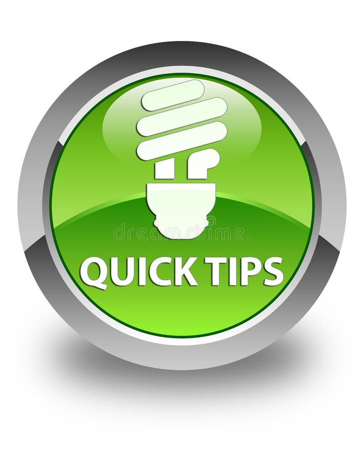 Quick Tips (bulb Icon) Glossy Green Round Button Stock Illustration ...