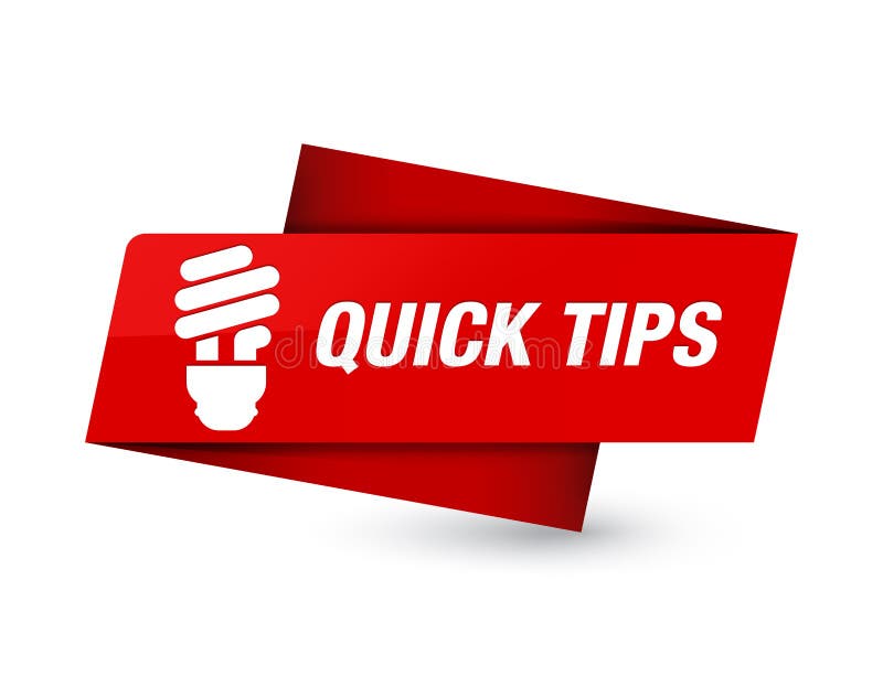 Quick Tips (bulb Icon) Premium Red Tag Sign Stock Illustration ...