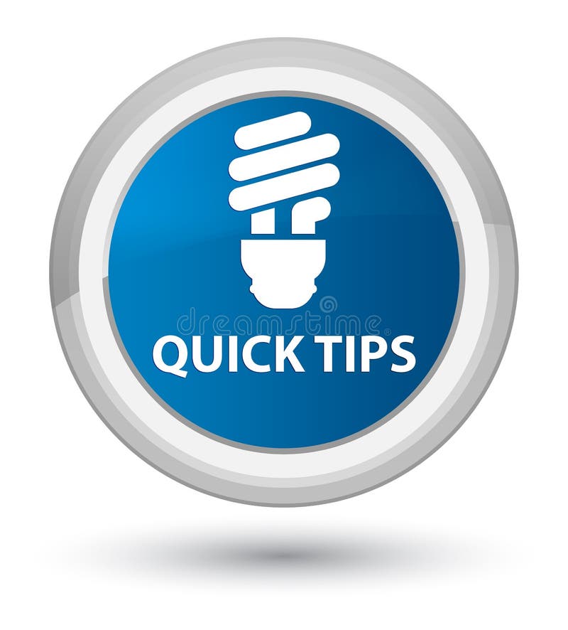 Quick Tips (bulb Icon) Prime Blue Round Button Stock Illustration ...