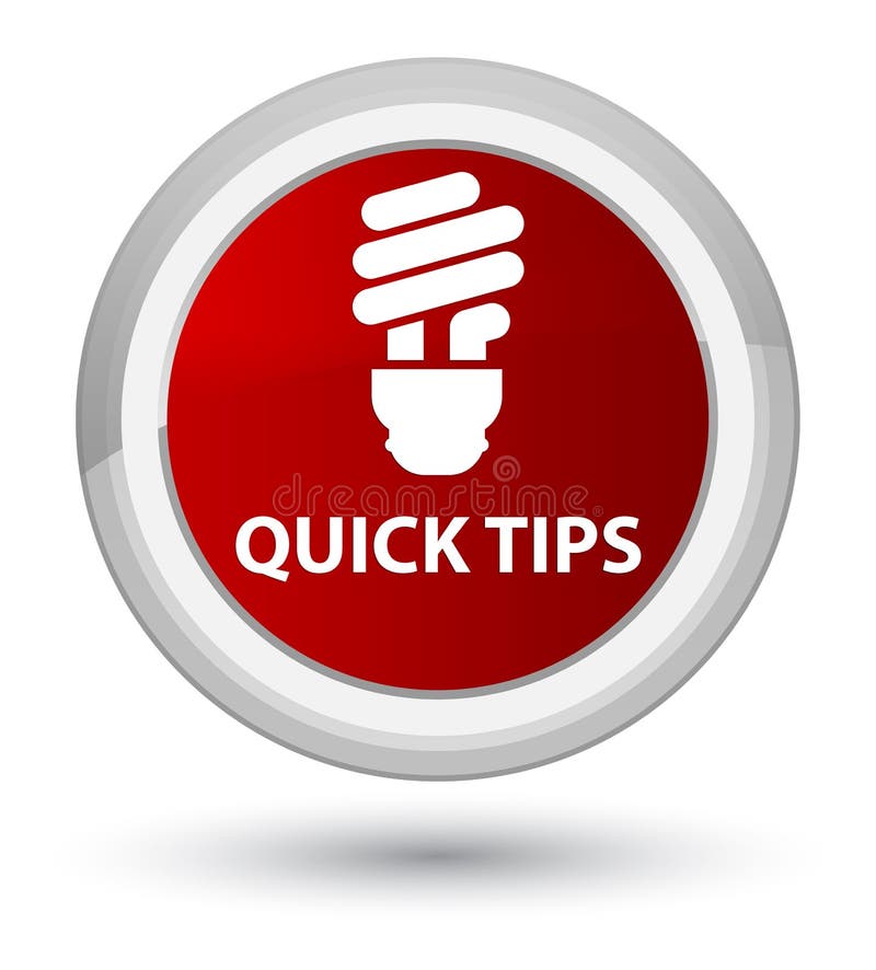Quick Tips (bulb Icon) Prime Red Round Button Stock Illustration ...