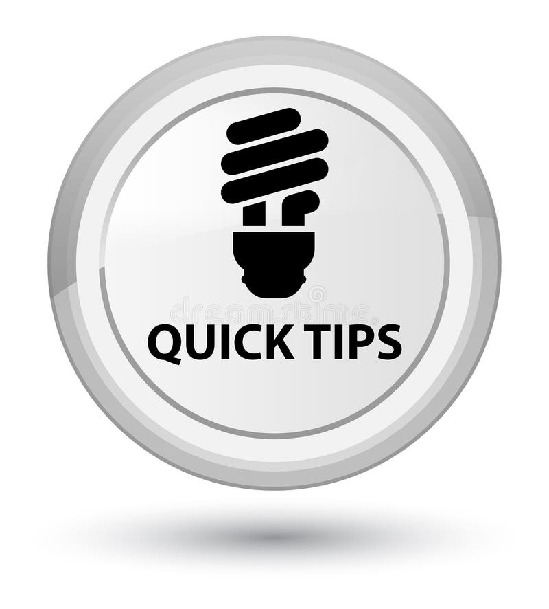 Quick Tips (bulb Icon) Prime White Round Button Stock Illustration ...