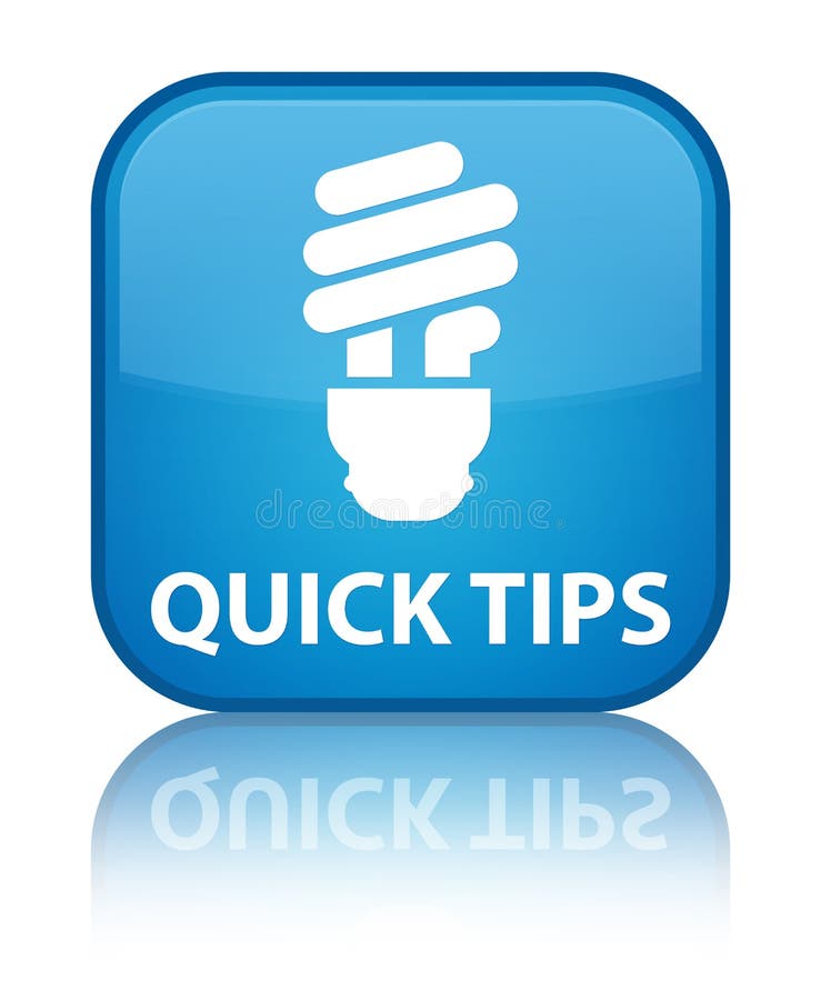 Quick Tips (bulb Icon) Special Cyan Blue Square Button Stock ...