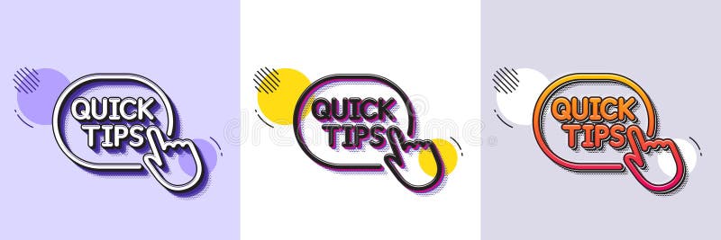 Quick Tips Click Line Icon. Helpful Tricks Sign. Halftone Dotted ...