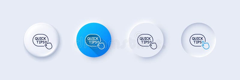 Quick Tips Click Line Icon. Helpful Tricks Sign. Line Icons. Vector ...