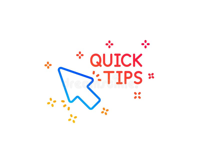 Quick Tips Click Line Icon. Helpful Tricks Sign. Vector Stock Vector ...