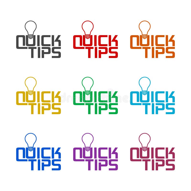 Quick tips color icon set stock vector. Illustration of education ...