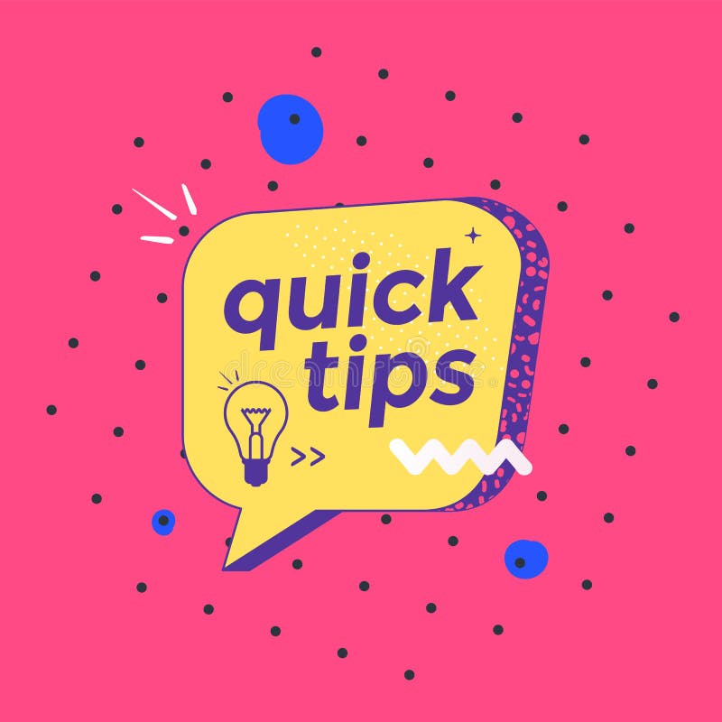 Quick Tips Colorful Banner with Speech Bubble Stock Vector ...