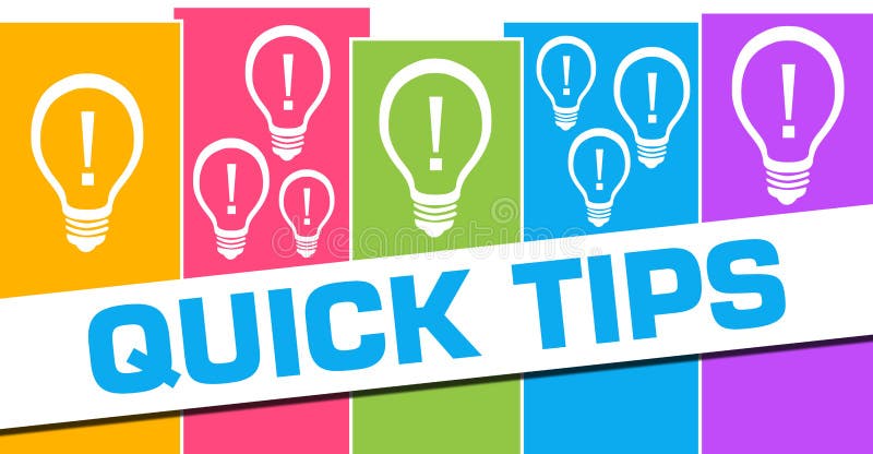 Quick Tips Colorful Vertical Boxes Bulbs Stock Illustration ...
