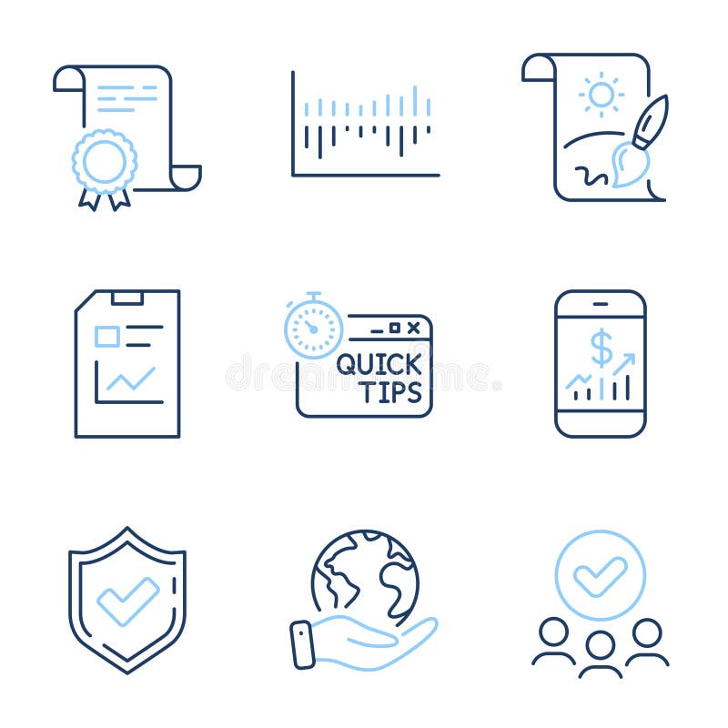 Confirmed, Diagram Graph and Report Diagram Icons Set. Update Data Sign ...