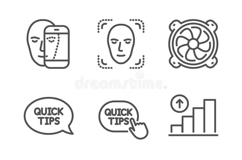 Quick Tips, Face Detection and Face Biometrics Icons Set. Quickstart ...