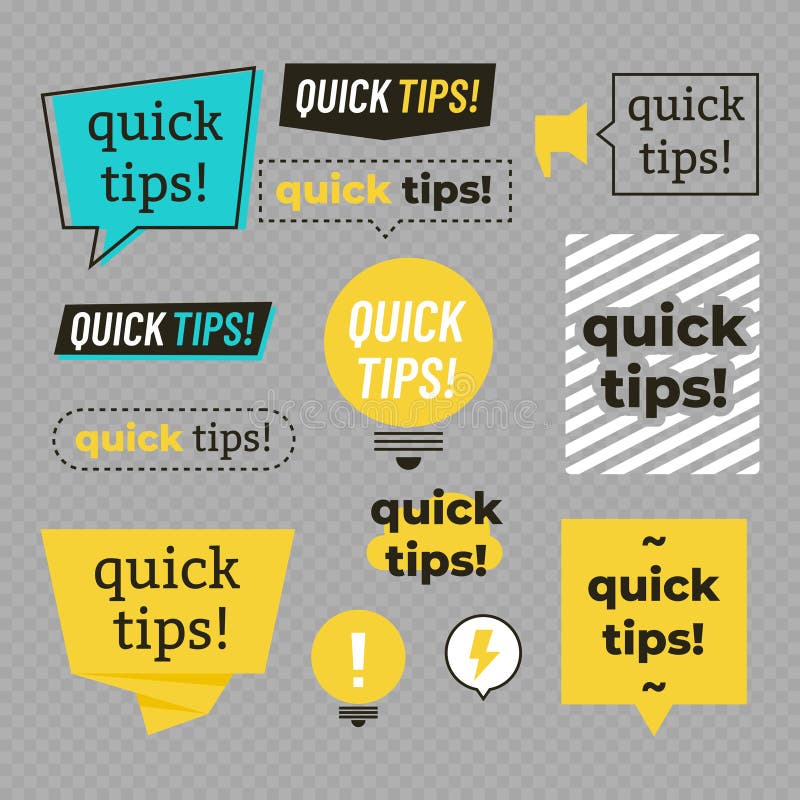 Quick Tips, Helpful Tricks Banners Vector Set Stock Vector ...