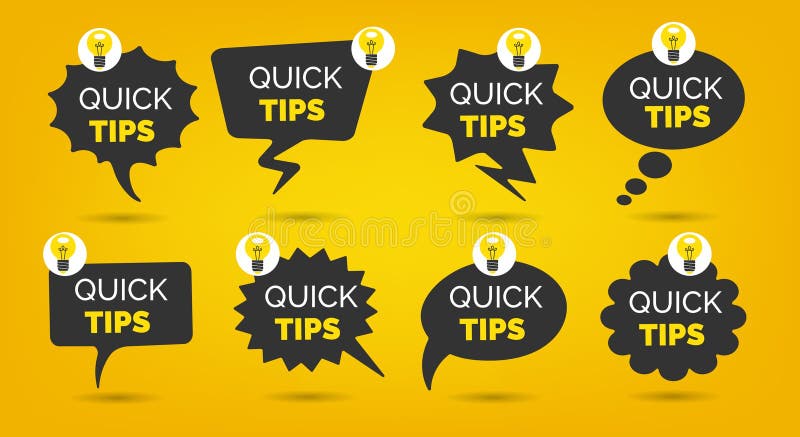 Quick Tips Helpful Tricks Emblem Set Stock Vector - Illustration of ...
