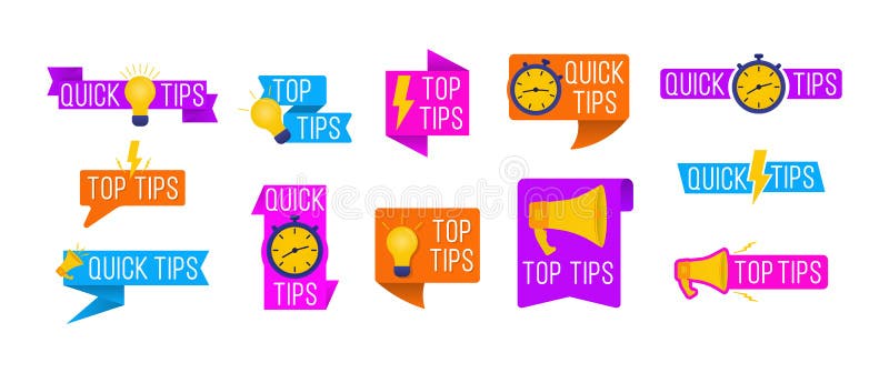 Quick tips, message. stock vector. Illustration of lamp - 197887110