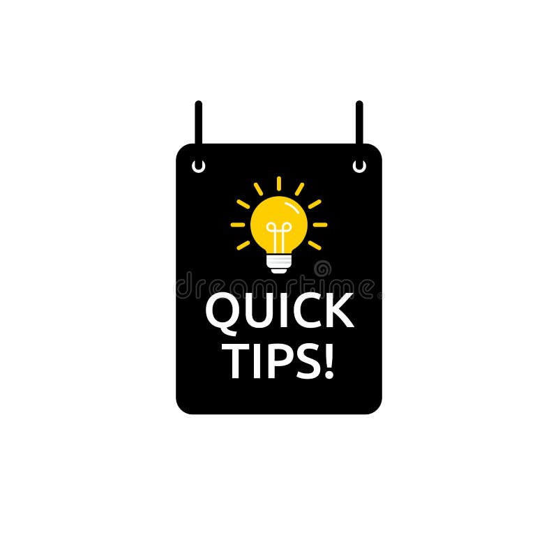 Quick Tips, Helpful Tricks Vector Logo Icon or Symbol Set with Black ...