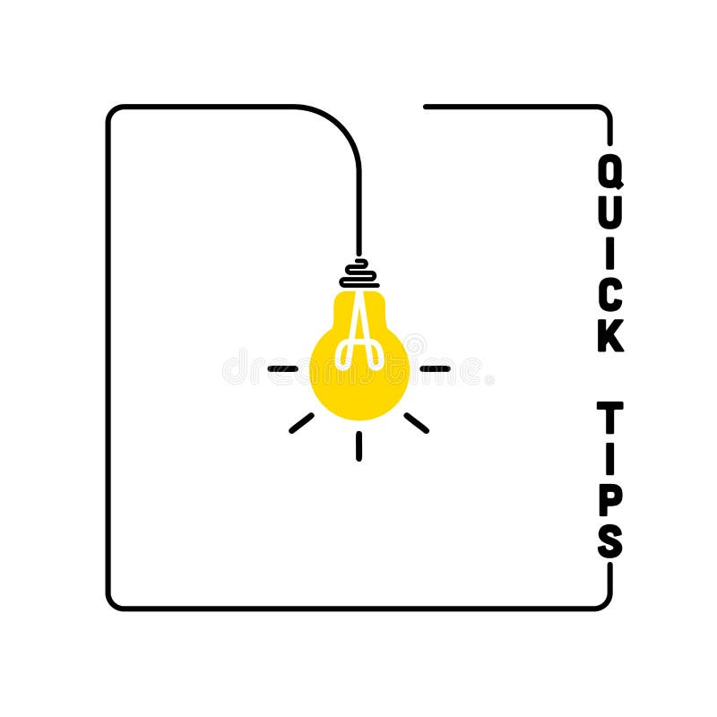 Quick Tips Icon Badge. Top Tips Advice Note Icon. Idea Bulb Education ...