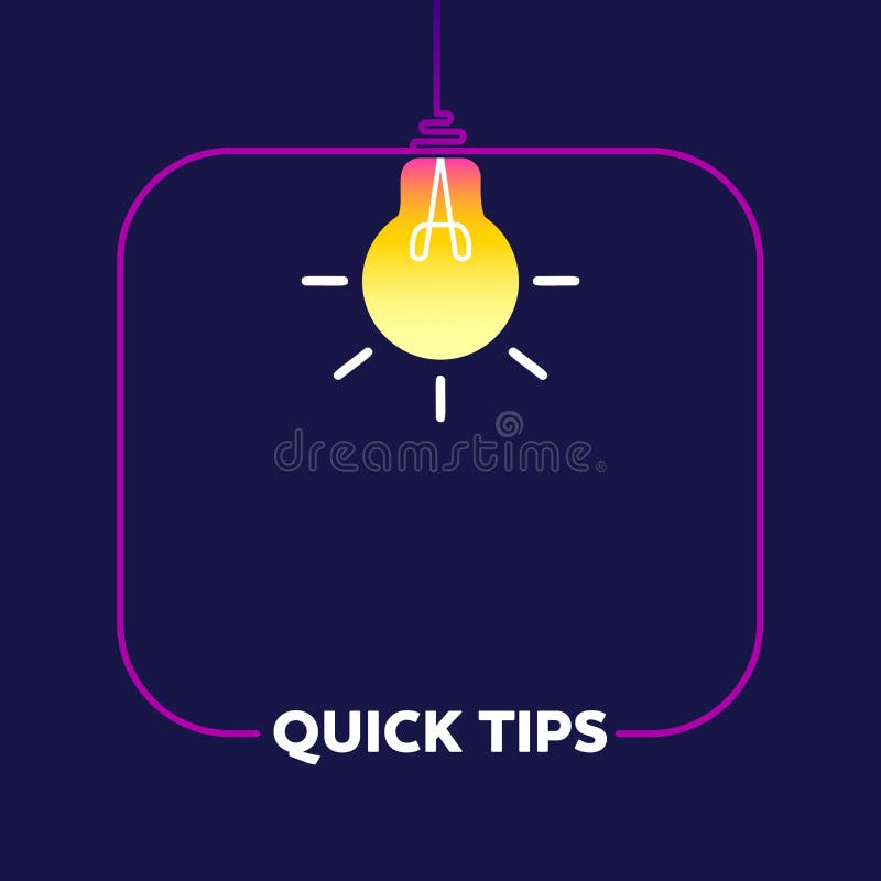 Quick Tips Icon Badge. Top Tips Advice Note Icon. Idea Bulb Education ...
