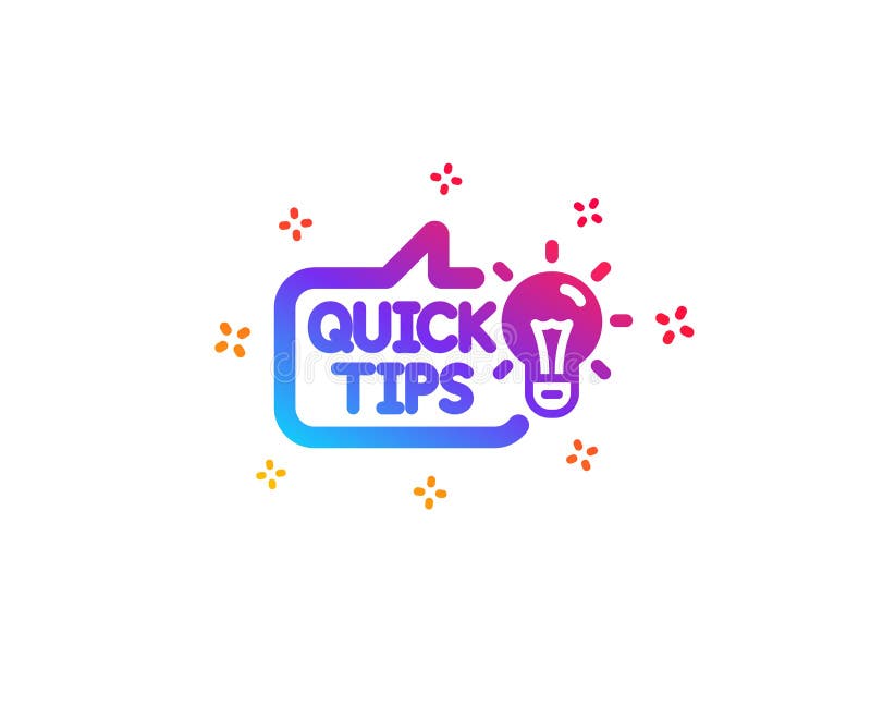 Quick Tips Icon. Helpful Tricks Sign. Vector Stock Vector ...