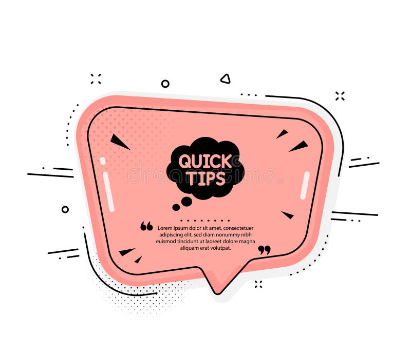 Quick Tips Icon. Helpful Tricks Speech Bubble Sign. Vector Stock Vector ...