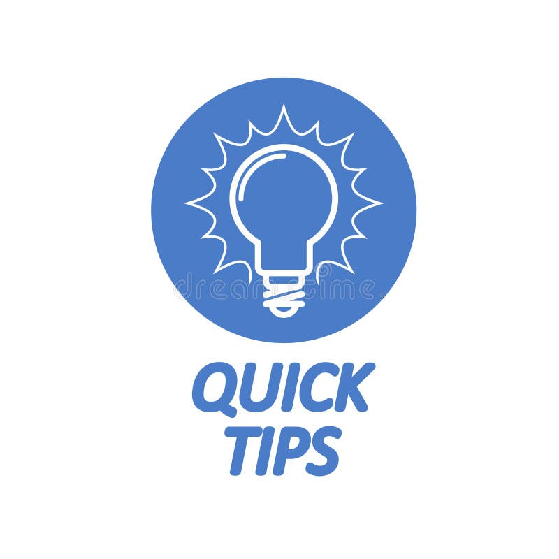 Quick Tips Icon - Light Bulb As Tips and Tricks Sign Stock Vector ...