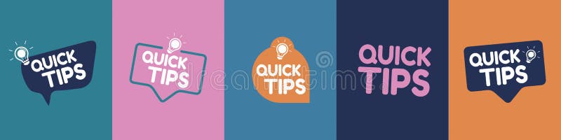 Quick Tips Icon Set - Different Vector Illustrations Isolated on ...