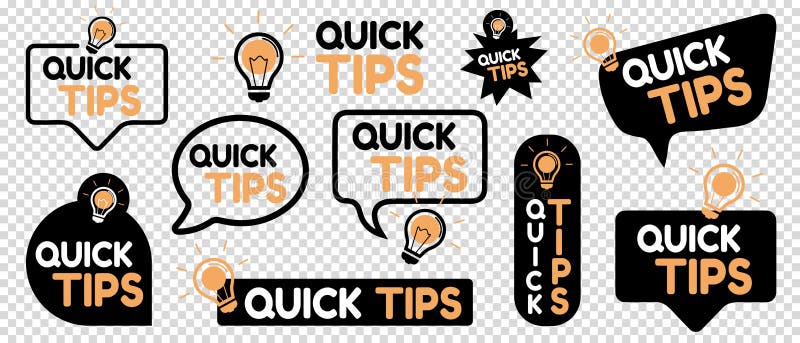 Quick Tips Icon Set - Different Vector Illustrations Isolated on ...