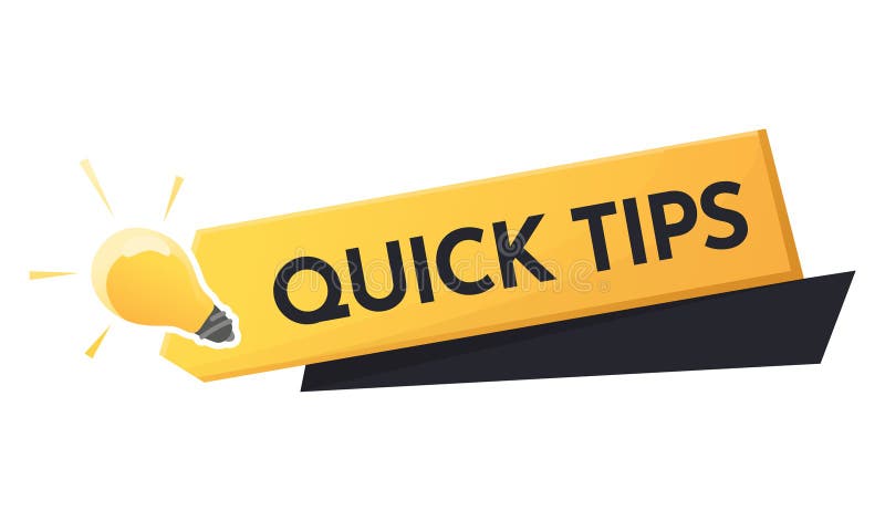 Quick Tips Icon or Symbol with Black and Yellow Color. Lightbulb ...