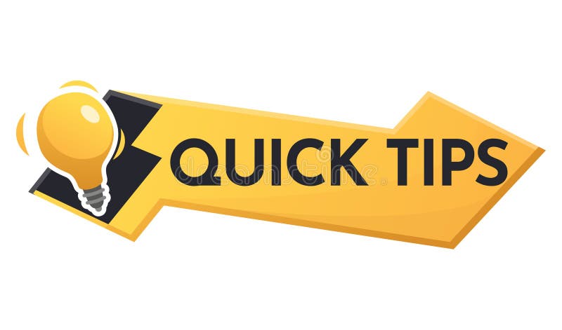 Quick Tips Icon or Symbol with Black and Yellow Color. Lightbulb ...