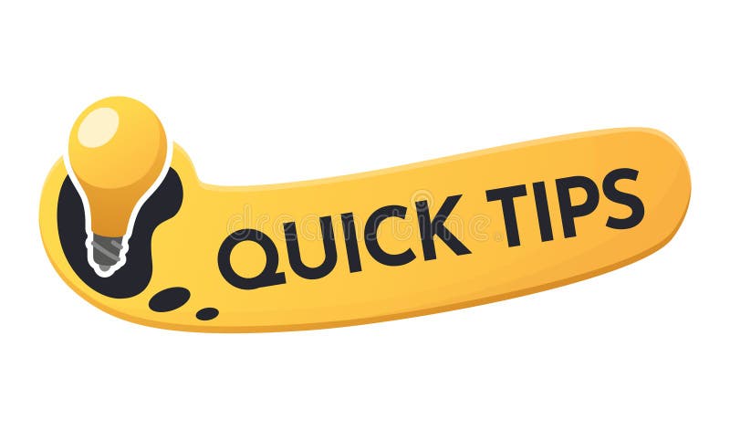 Quick Tips Icon or Symbol with Black and Yellow Color. Lightbulb ...