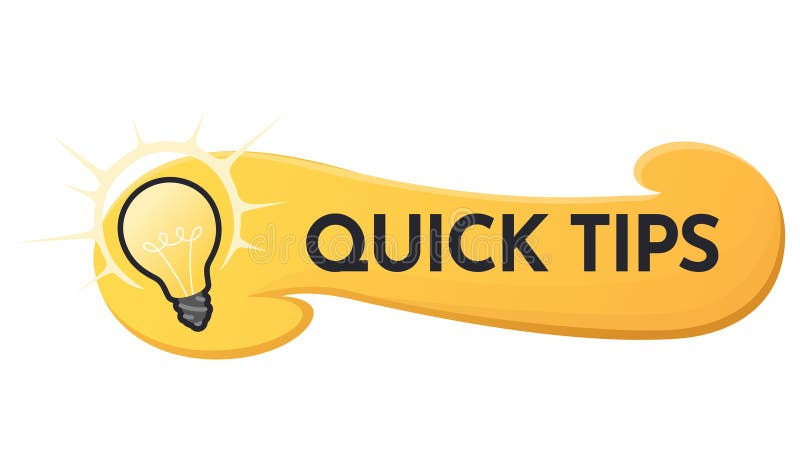 Quick Tips Icon or Symbol with Black and Yellow Color. Lightbulb ...