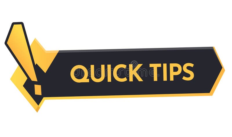 Quick Tips Icon or Symbol with Black and Yellow Color. Vector ...