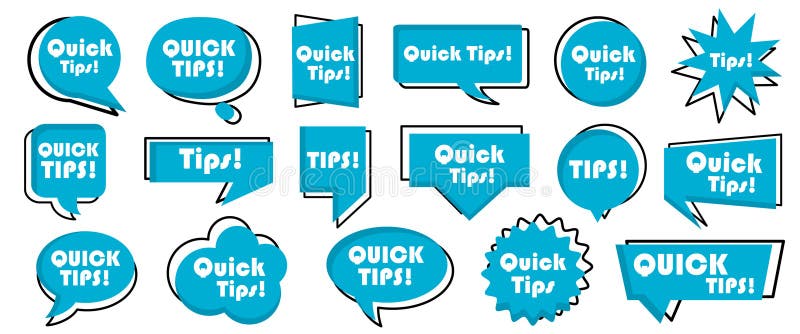 Quick Tips Label Badges Collection. Set of Quick Tips Banner Stock ...