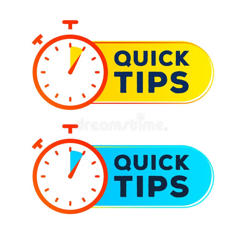 Quick Tips Label Vector Flat Style for Useful Information Sticker Stock ...