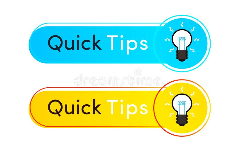Quick Tips Label Vector Flat Style for Useful Information Sticker Stock ...