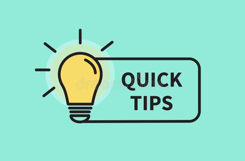 Quick Tips. Light Bulb Icon on Yellow Background. Energy and Thinking ...