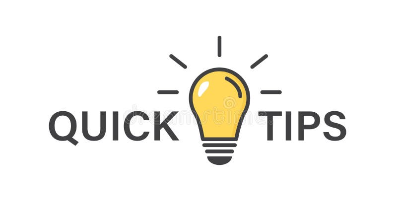 Quick Tips. Light Lamp Bulb on White Background. Advice and Idea for ...