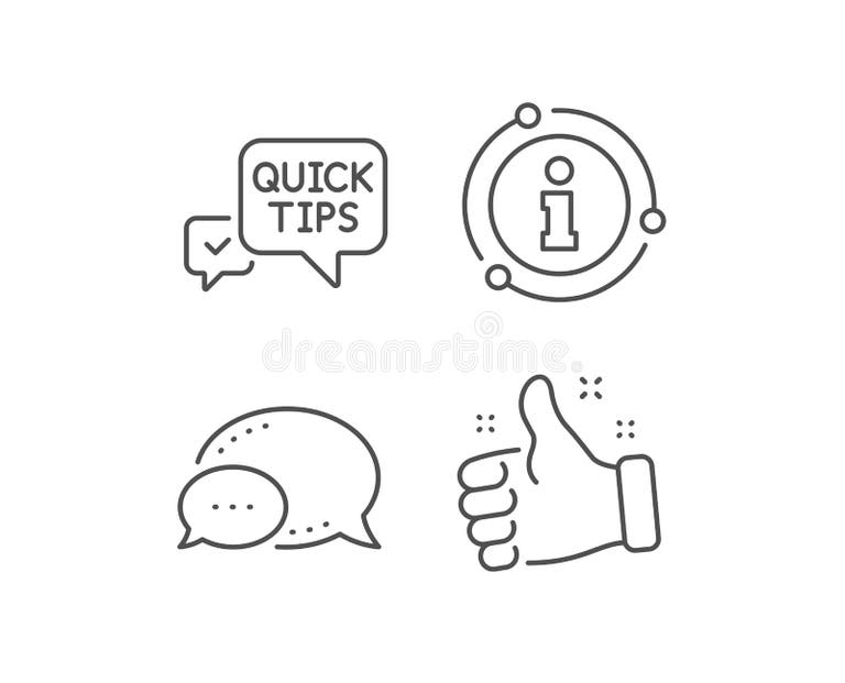 Quick Tips Line Icon. Helpful Tricks Speech Bubble Sign. Vector Stock ...
