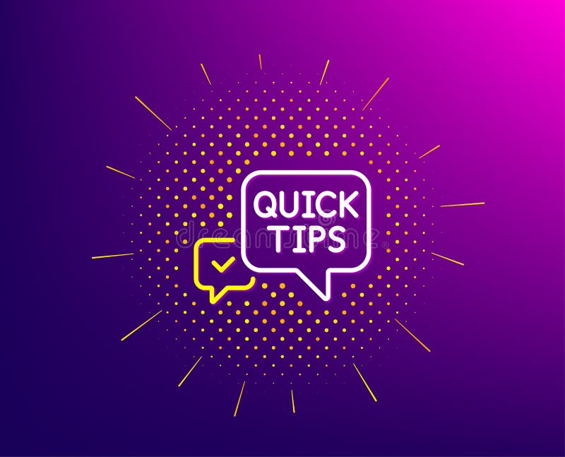Quick Tips Line Icon. Helpful Tricks Speech Bubble Sign. Vector Stock ...