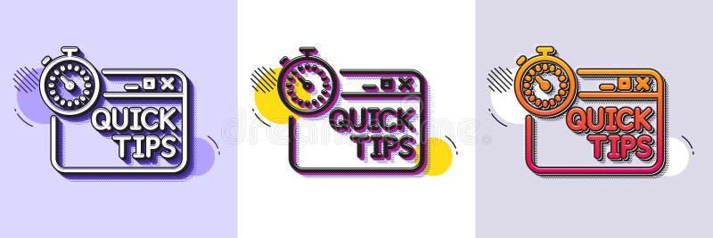 Quick Tips Line Icon. Helpful Tricks Sign. Halftone Dotted Pattern ...