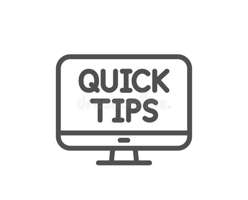 Quick Tips Line Icon. Helpful Tricks Sign Stock Vector - Illustration ...
